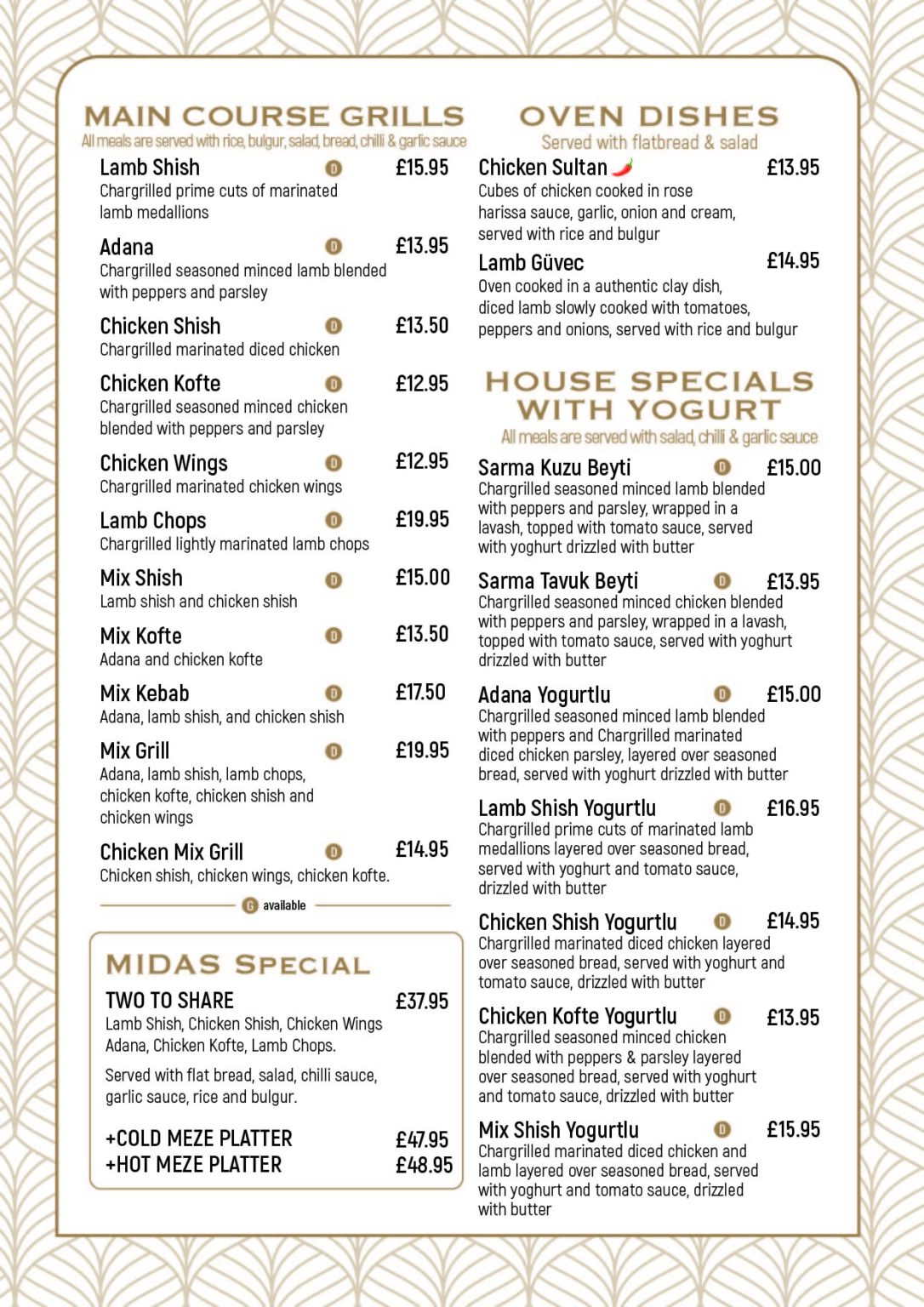 Menu – Midas Meze & Grill